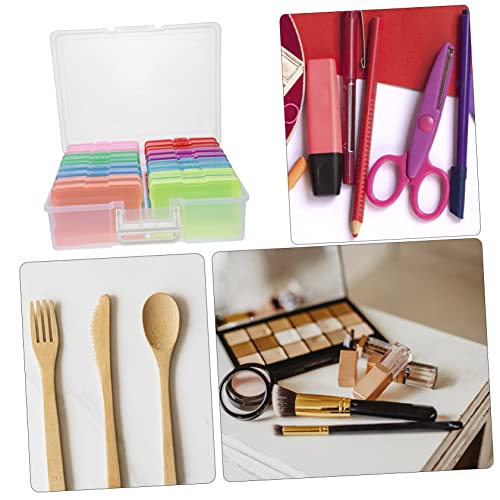 Parliky 1 Set Craft Photo X Organizer Plastic Cases Containers Photos Container Individual Case Diamond Art Project Storage Portable Stickers Clear Practical Accessory Inch for Keeper