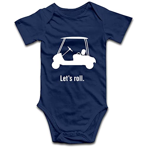 DOQOSESHY Let's Roll Golf Cart Cute Baby Short Sleeve Bodysuit Long Sleeve Jumpsuit Sleeveless Cotton Crawling Onesie
