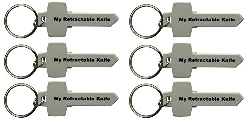 Cutzit Retractable Mini Box Cutter Utility Razor Blade -Stores Easily on a Keychain with ring provided (Pack of 6)