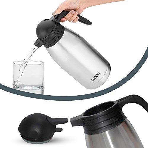Milton Thermosteel Classic, 2000 ml | 68 oz | 2.1 qt. Stainless Steel Thermal Coffee Carafe, Hot and Cold for Long Hours, Vacuum Thermal Pot Flask for Tea a and Beverages, Rust and Leak-proof | Silver