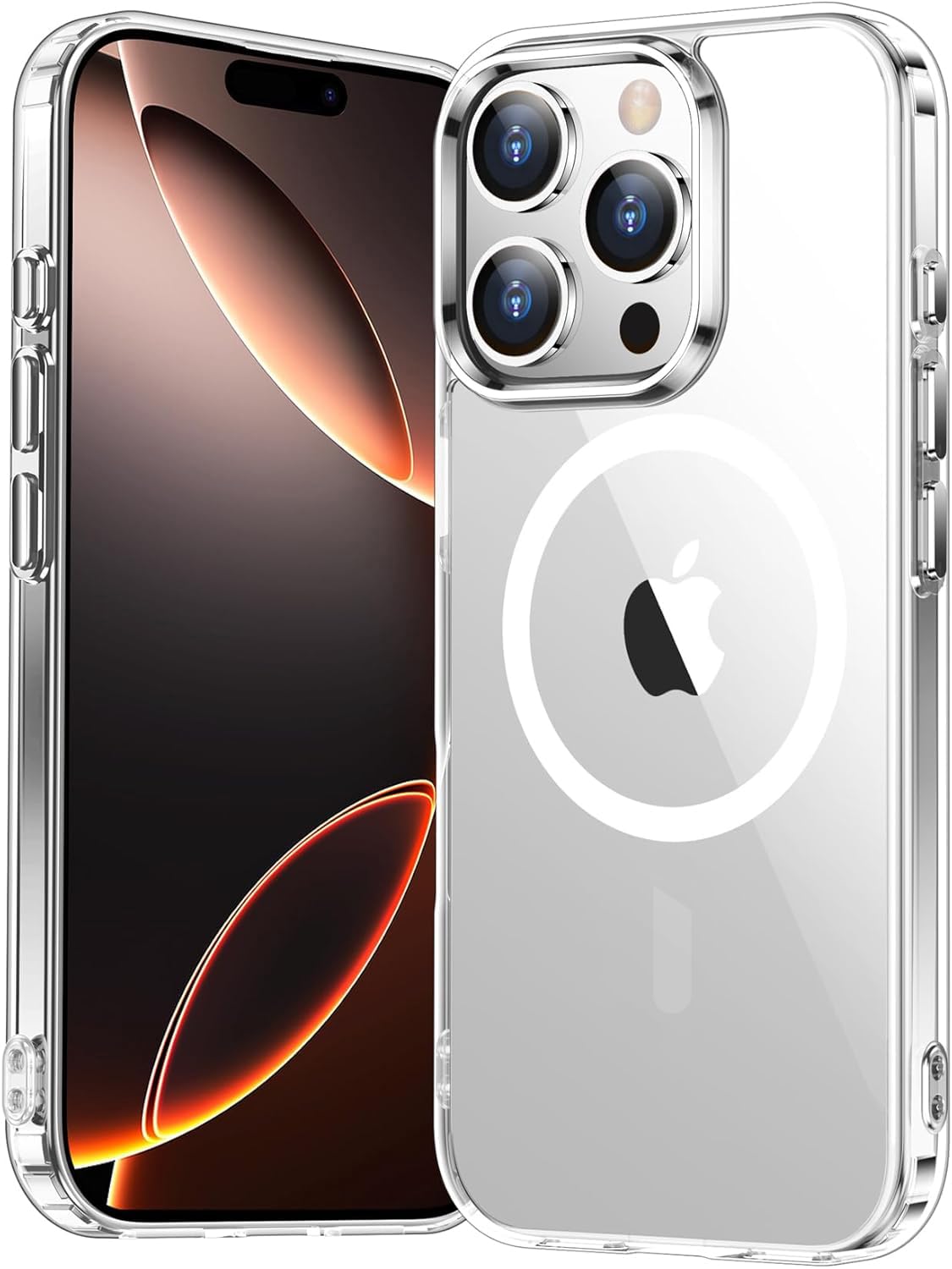 Temdan for iPhone 16 Pro Max Case Clear, [Compatible with Magsafe][Anti-Yellowing][Military-Grade Protection] Shockproof Slim Magnetic Phone Sleeve Case for iPhone 16 Pro Max, Transparent