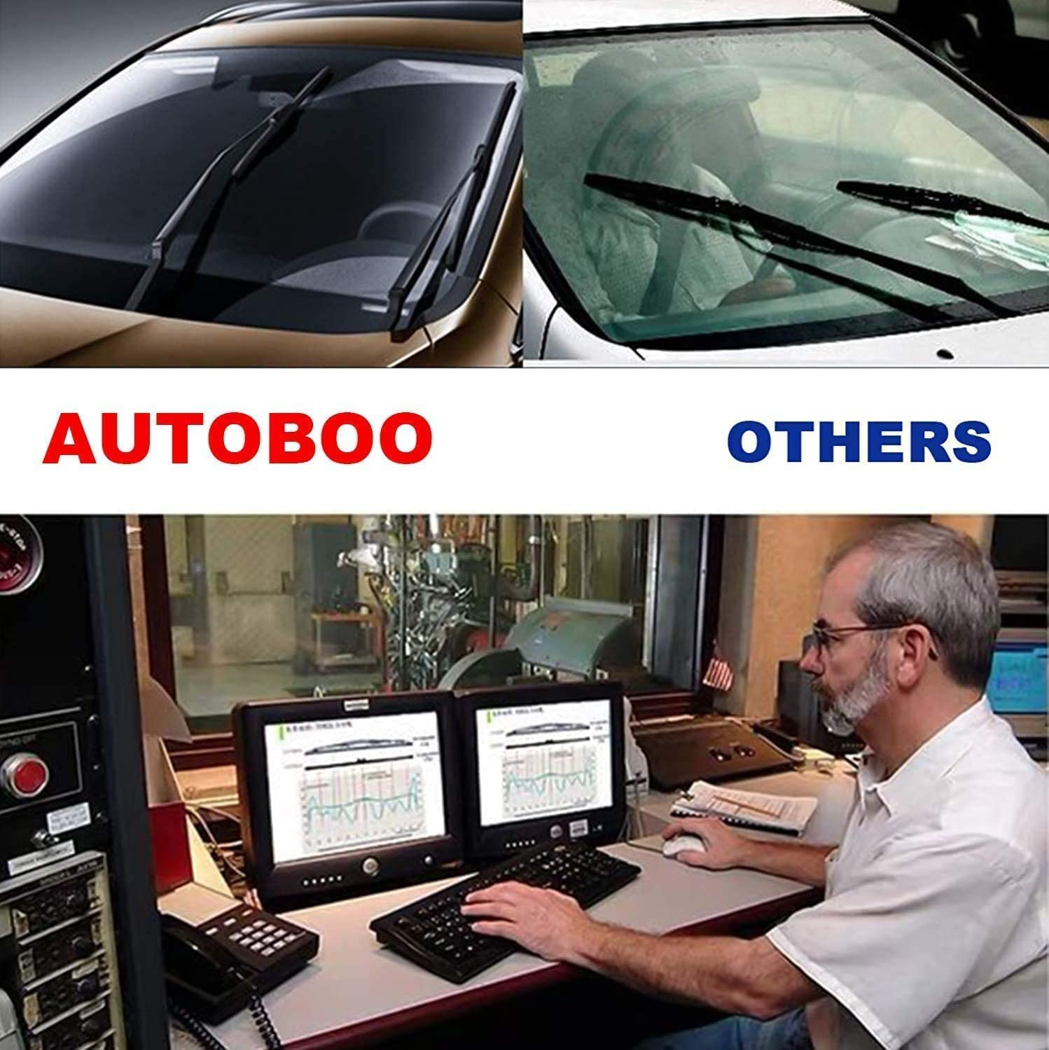 AUTOBOO 26"+16" Windshield Wipers with 12" Rear Wiper Blade Replacement for Toyota RAV4 2019 2020 2021 2022 2023,Mazda 5 2015 2014 2013 2012 2011 2010-2006 -Original Factory Quality (Pack of 3)
