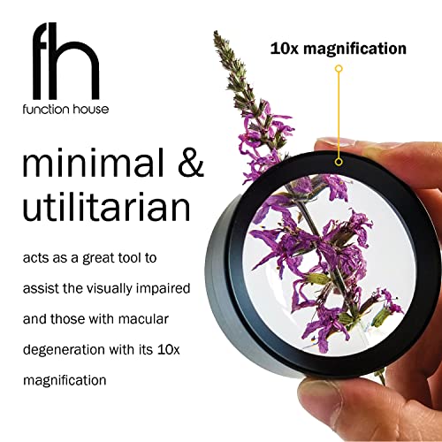 Magnifying Glass 5X Handheld for Jewelry, Coins, Stamps, Reading, Soldering, Inspection, Collecting, Aids in Macular Degeneration and Visual Impairment, Laboratory Magnifying Glass (Black)