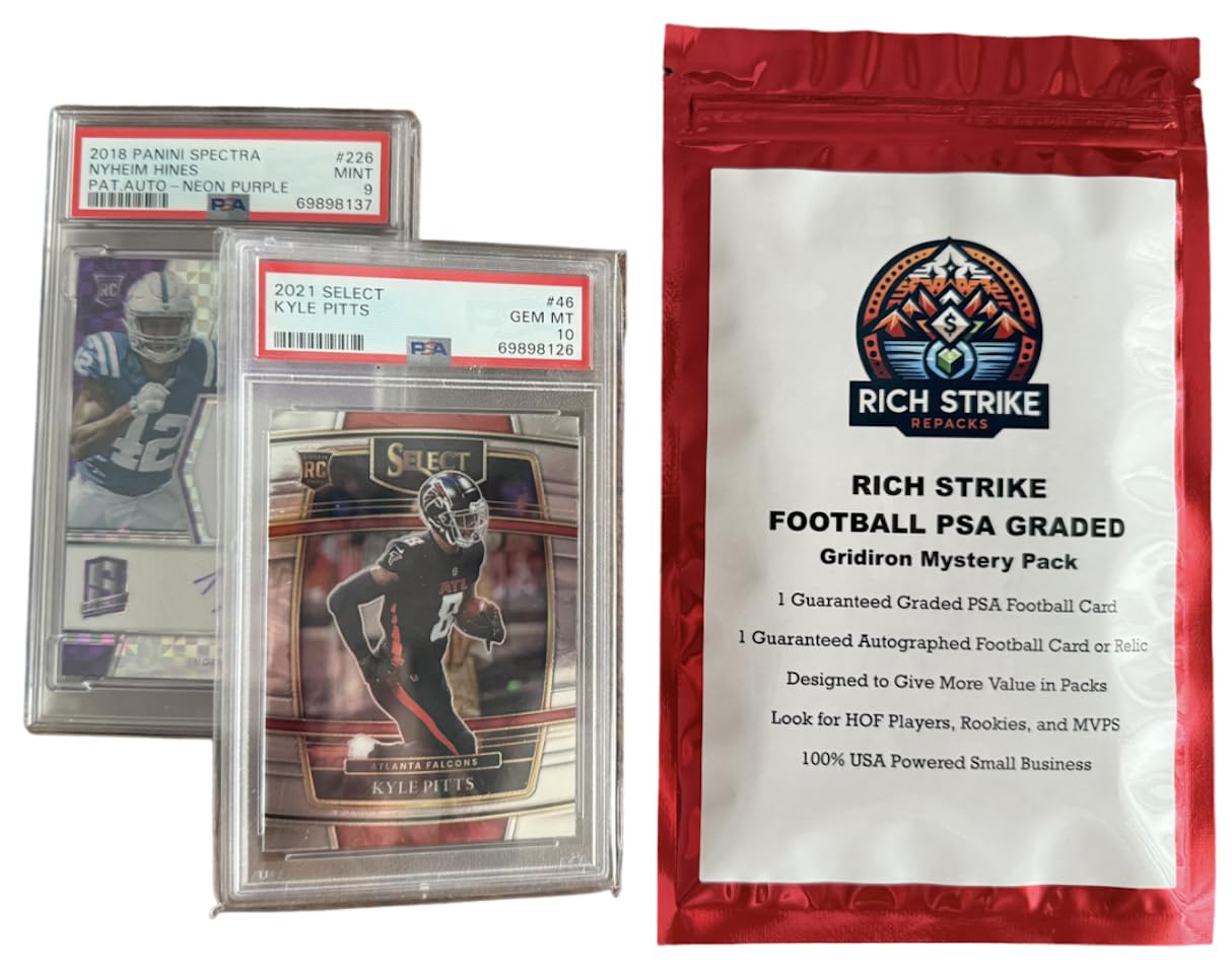 High Cheese Rich Stike Football PSA Mystery Pack - Gridiron Edition, 1 PSA Graded Card, 1 Autograph or Relic Card