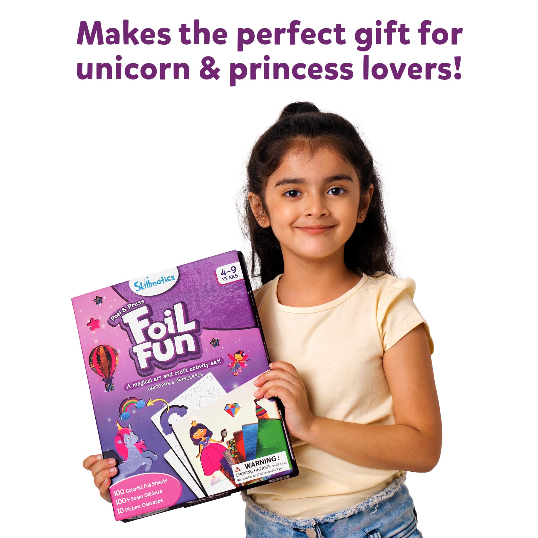 Skillmatics Foil Fun - Unicorns & Princesses, Easter Basket Stuffers, No Mess Art for Kids, Craft Kits & Supplies, DIY Creative Activity, Travel Toys, Gifts for Ages 4, 5, 6, 7, 8, 9