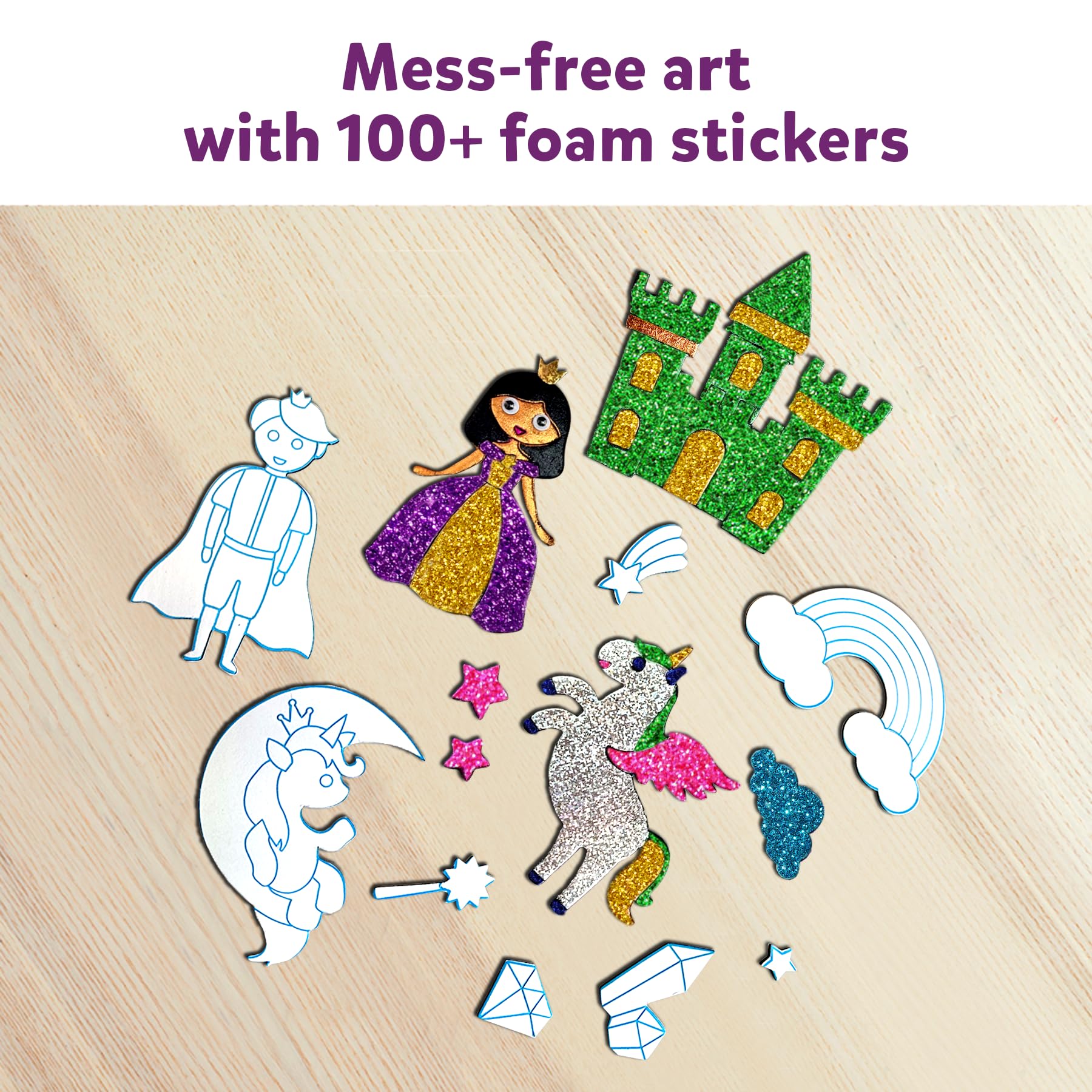 Skillmatics Foil Fun - Unicorns & Princesses, Easter Basket Stuffers, No Mess Art for Kids, Craft Kits & Supplies, DIY Creative Activity, Travel Toys, Gifts for Ages 4, 5, 6, 7, 8, 9