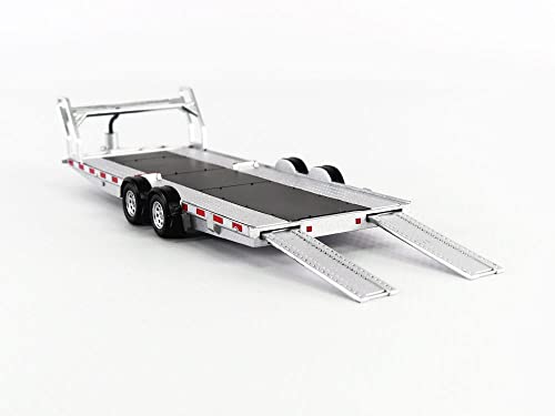 Truescale Miniatures Car Hauler Trailer Type A Silver 1/64 Diecast Model by True Scale Miniatures MGTAC15