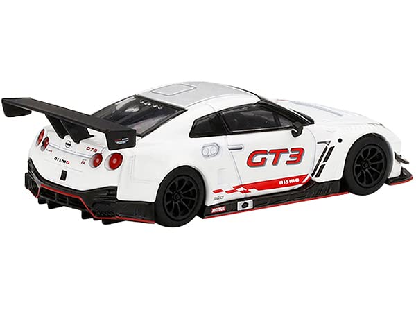 Truescale Miniatures GT-R GT3 White w/Silver Top & Graphics 2018 Presentation Ltd Ed to 3600 pcs Worldwide 1/64 Diecast Model Car by MGT00327