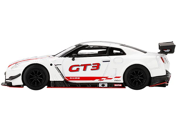 Truescale Miniatures GT-R GT3 White w/Silver Top & Graphics 2018 Presentation Ltd Ed to 3600 pcs Worldwide 1/64 Diecast Model Car by MGT00327