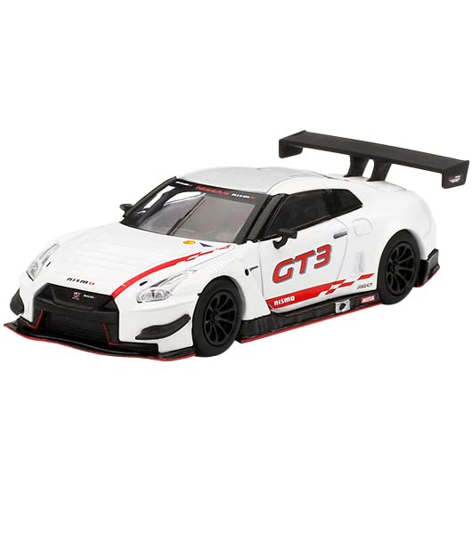 Truescale Miniatures GT-R GT3 White w/Silver Top & Graphics 2018 Presentation Ltd Ed to 3600 pcs Worldwide 1/64 Diecast Model Car by MGT00327