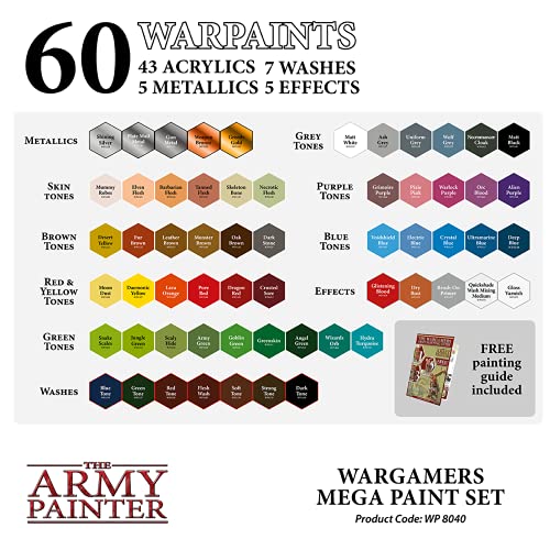 The Army Painter Paint Set - Miniature Painting Kit with 100 Rustproof Mixing Balls & 60 Nontoxic Acrylic Paints for Wargamers Hobby Model Paints for Plastic Models - Mini Figure Painting Kit
