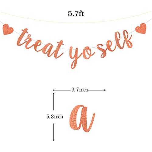 Rose Gold Treat yo self Banner-Dessert/Ice Cream/Popcorn Table Decorations-Home Party Supplies