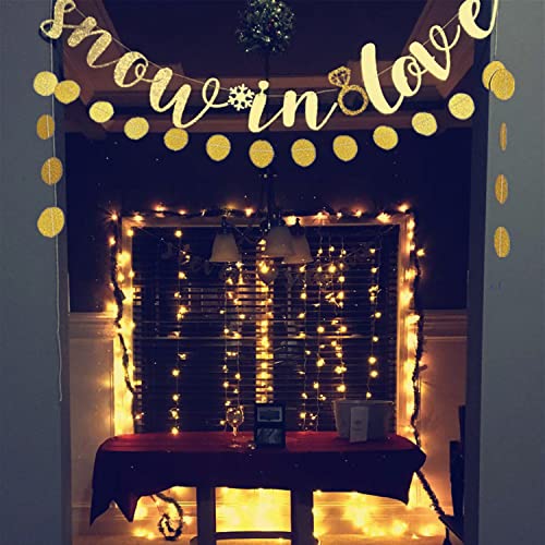 2PCS LaVenty Snow In Love Banner Snow In Love Decorations Winter Bachelorette Party Decorations Engagement Party Decorations