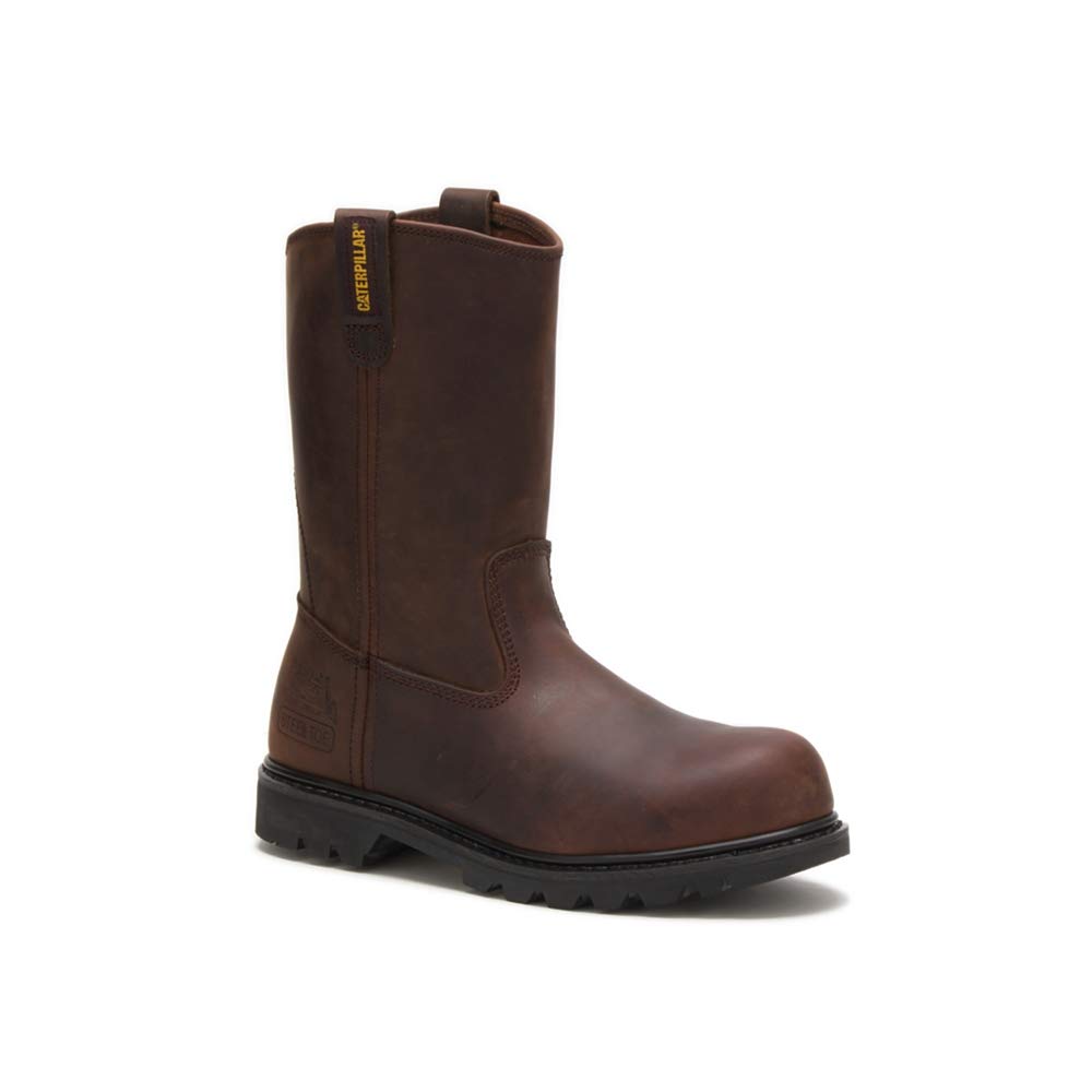 Cat Footwear Men's ST Revolver Pull-on Steel Toe Work Boot, Dark Brown, 9