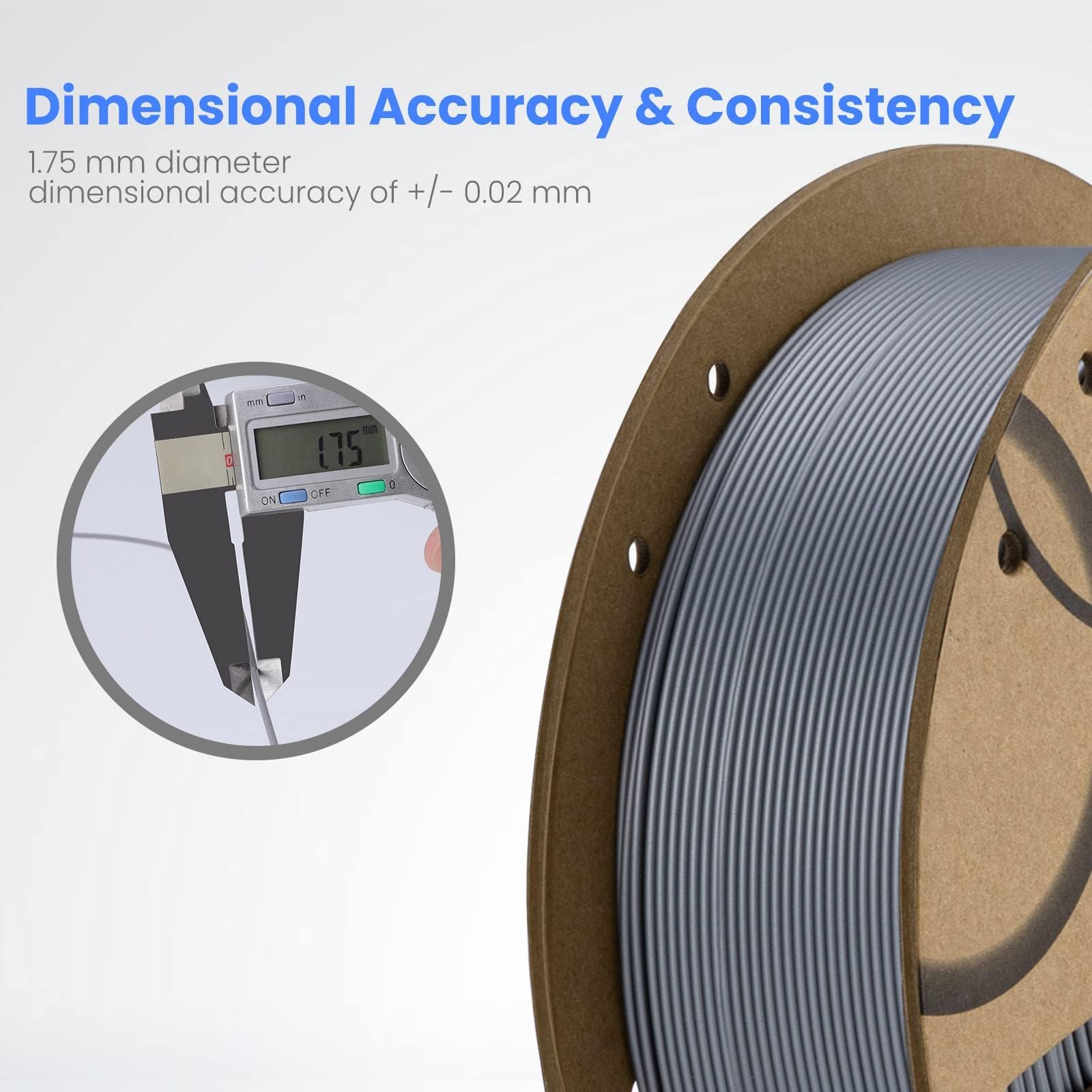 ELEGOO PLA Filament 1.75mm Black 4KG, 3D Printer Filament Bulk Dimensional Accuracy +/- 0.02mm, 4 Pack 1kg Cardboard Spool(2.2lbs) 3D Printing Filament Fits for Most FDM 3D Printers
