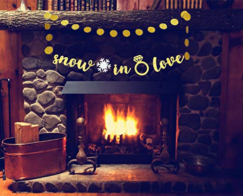 2PCS LaVenty Snow In Love Banner Snow In Love Decorations Winter Bachelorette Party Decorations Engagement Party Decorations