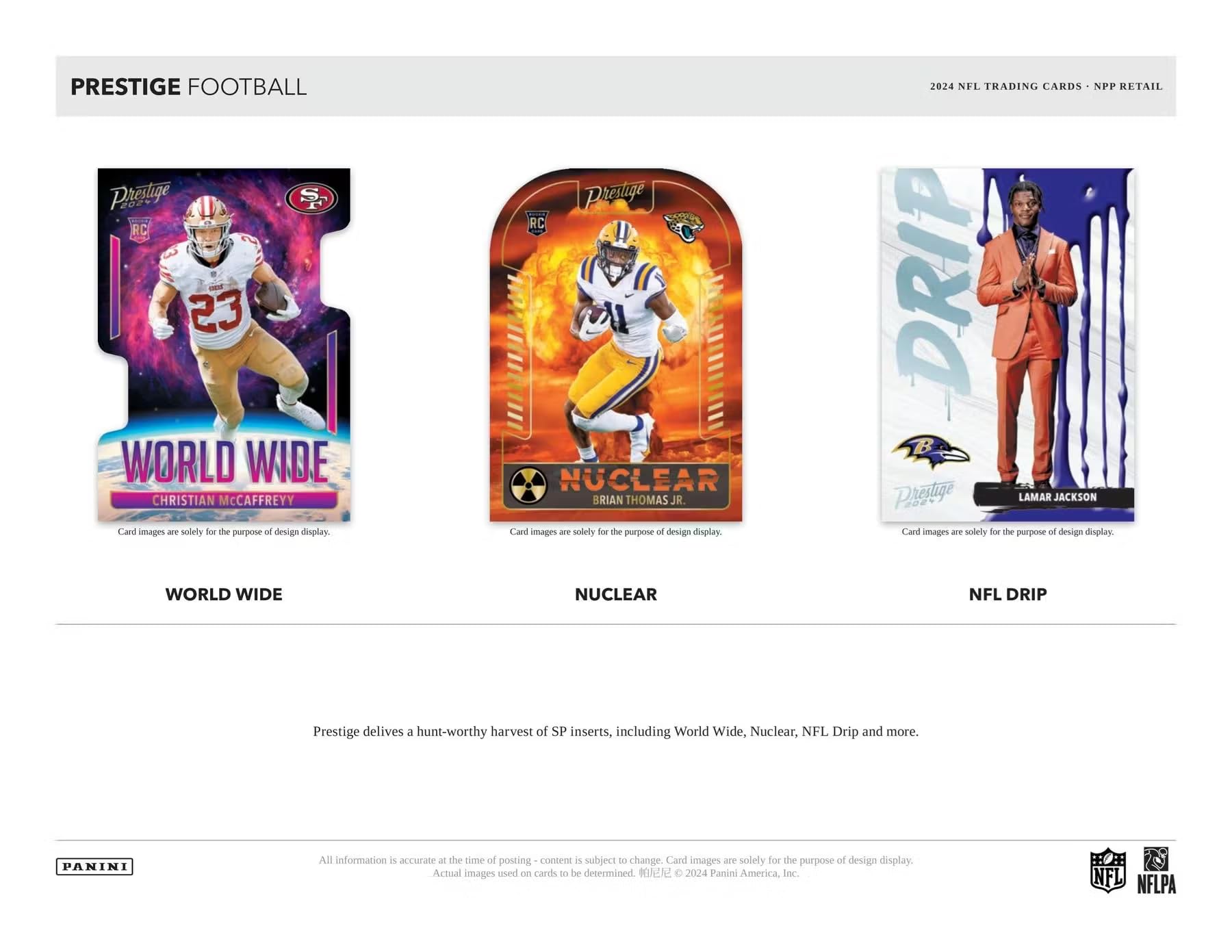 2024 Prestige Football Panini Trading 30 Cards Fat Pack (Box Nix, Jayden Daniels, Malik Nabers Rookie Cards)