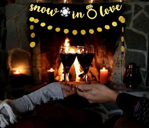 2PCS LaVenty Snow In Love Banner Snow In Love Decorations Winter Bachelorette Party Decorations Engagement Party Decorations