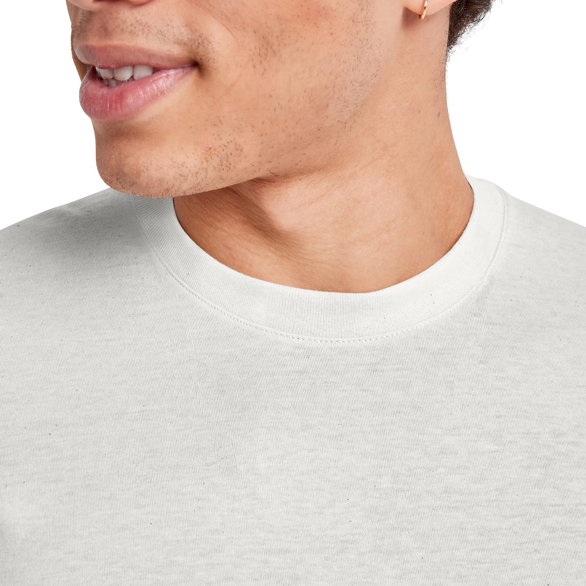 Hanes Comfortblend Standard Originals Lightweight, Crewneck T-Shirts for Men, Tri-Blend Tee, Tall Sizes, ECO White