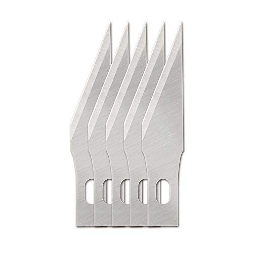 Fiskars Heavy Duty Die Cast, Exacto, 8 Inch, Precision Knife for Crafts, Multi Use Blade with Protective Cover, Steel & 196010-1006 Standard Number 11 Blades, 5 Pack, Orange