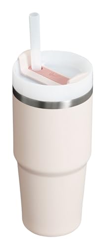 Stanley Quencher H2.0 Tumbler with Straw 14 oz | Flowstate 3-Position Lid | Cup Holder Compatible for Travel | Insulated Stainless Steel Cup | BPA-Free | Rose Quartz 2.0