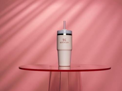 Stanley Quencher H2.0 Tumbler with Straw 14 oz | Flowstate 3-Position Lid | Cup Holder Compatible for Travel | Insulated Stainless Steel Cup | BPA-Free | Rose Quartz 2.0