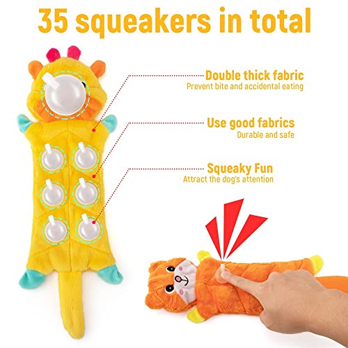 AWOOF Dog Squeaky Toys No Stuffing, Crinkle Dog Toy (Animals)