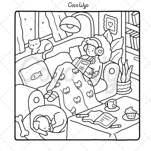 Girl Moments: Coloring Book for Adults and Teens Featuring Cute Cozy Daily Activities for Relaxation (Cozy Spaces Coloring)