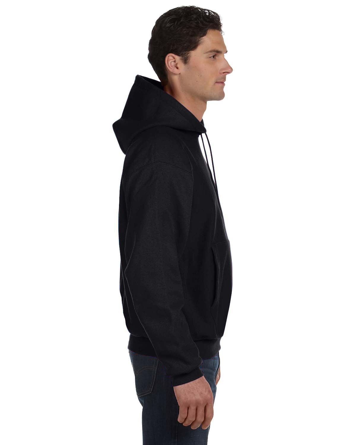 Champion -Men's Reverse Weave Fleece Pullover Hoodie, Black, Large