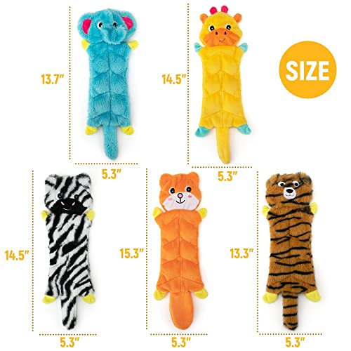 AWOOF Dog Squeaky Toys No Stuffing, Crinkle Dog Toy (Animals)
