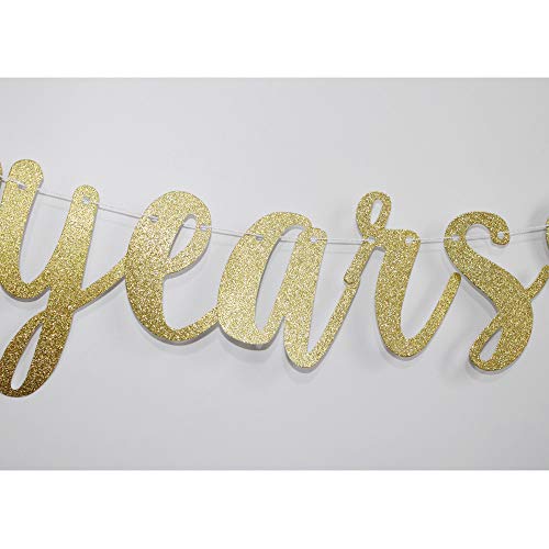 28 Years Blessed Banner, Funny Gold Glitter Sign for 28th Birthday/Wedding Anniversary Party Supplies Props