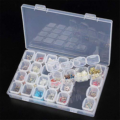 2 Pack 28 Slots Diamond Embroidery Boxs, 5D Diamond Painting Storage Case for for DIY Art Craft