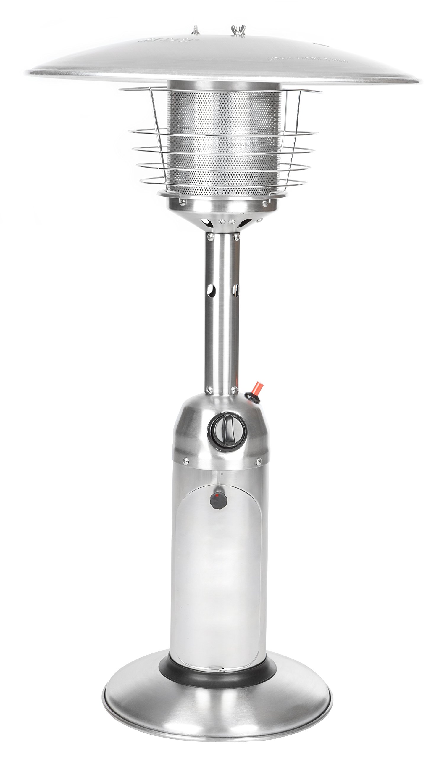 Fire Sense 60262 Portable Patio Heater Outdoor Tabletop Lightweight Propane 10,000 BTU Auto-Shutoff Valve CSA Approved - Stainless Steel