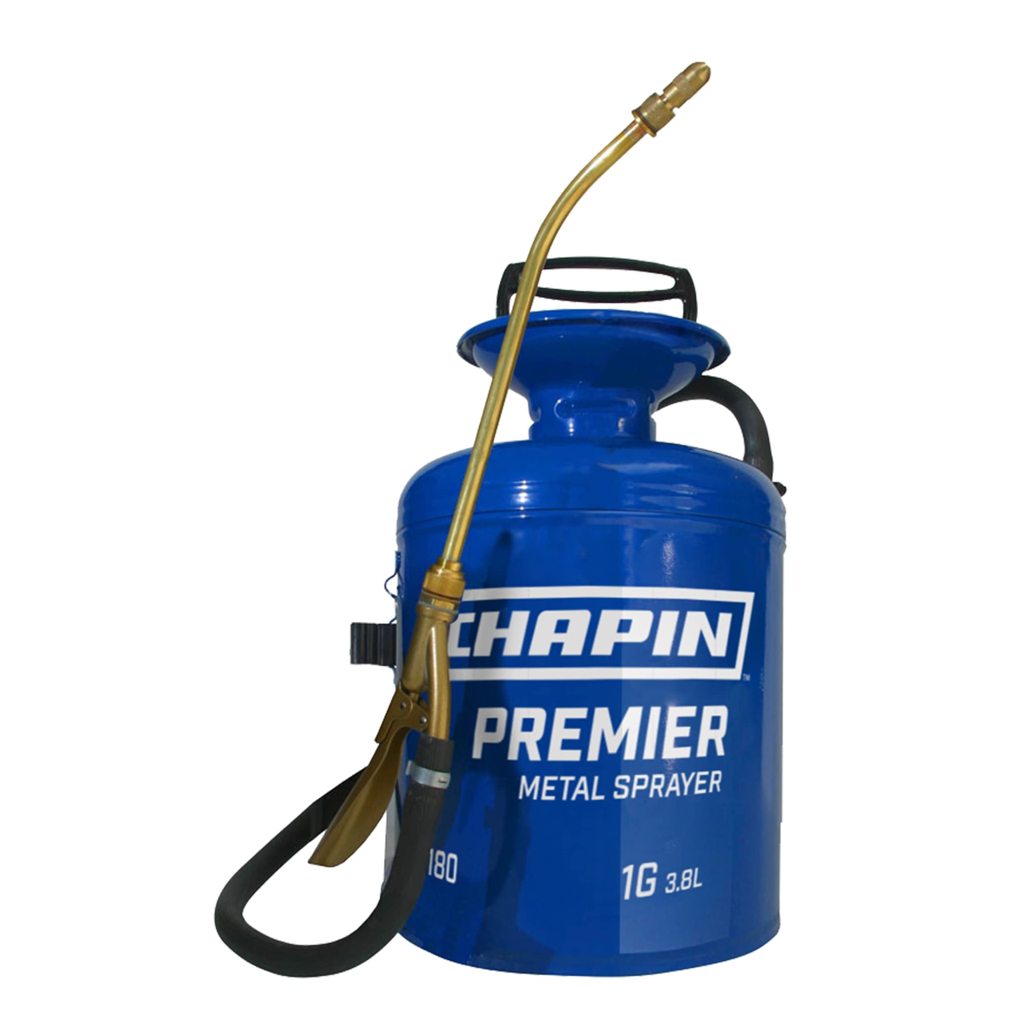 Chapin Premier Pro 1 Gallon Tri Poxy Steel Tank Handheld Liquid Sprayer for Lawn and Garden with Lock On, Adjustable Nozzle, and Wide Mouth Opening