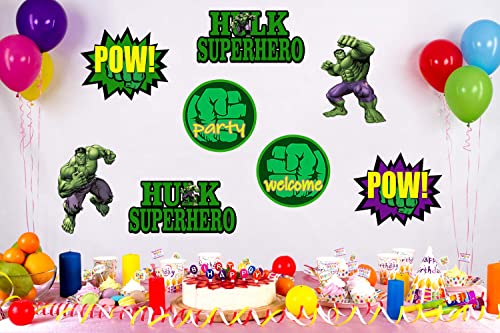 Superhero Hulk Banner Door Sign Banner Superhero Hulk Party Decorations for Kids Boys Birthday Baby Shower