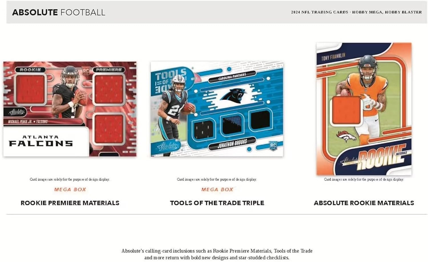 2024 Panini Absolute Football 6-Pack Blaster Trading Card Box (Jayden Daniels, Drake Maye, Bo Nix, Caleb Williams Possible Rookies)