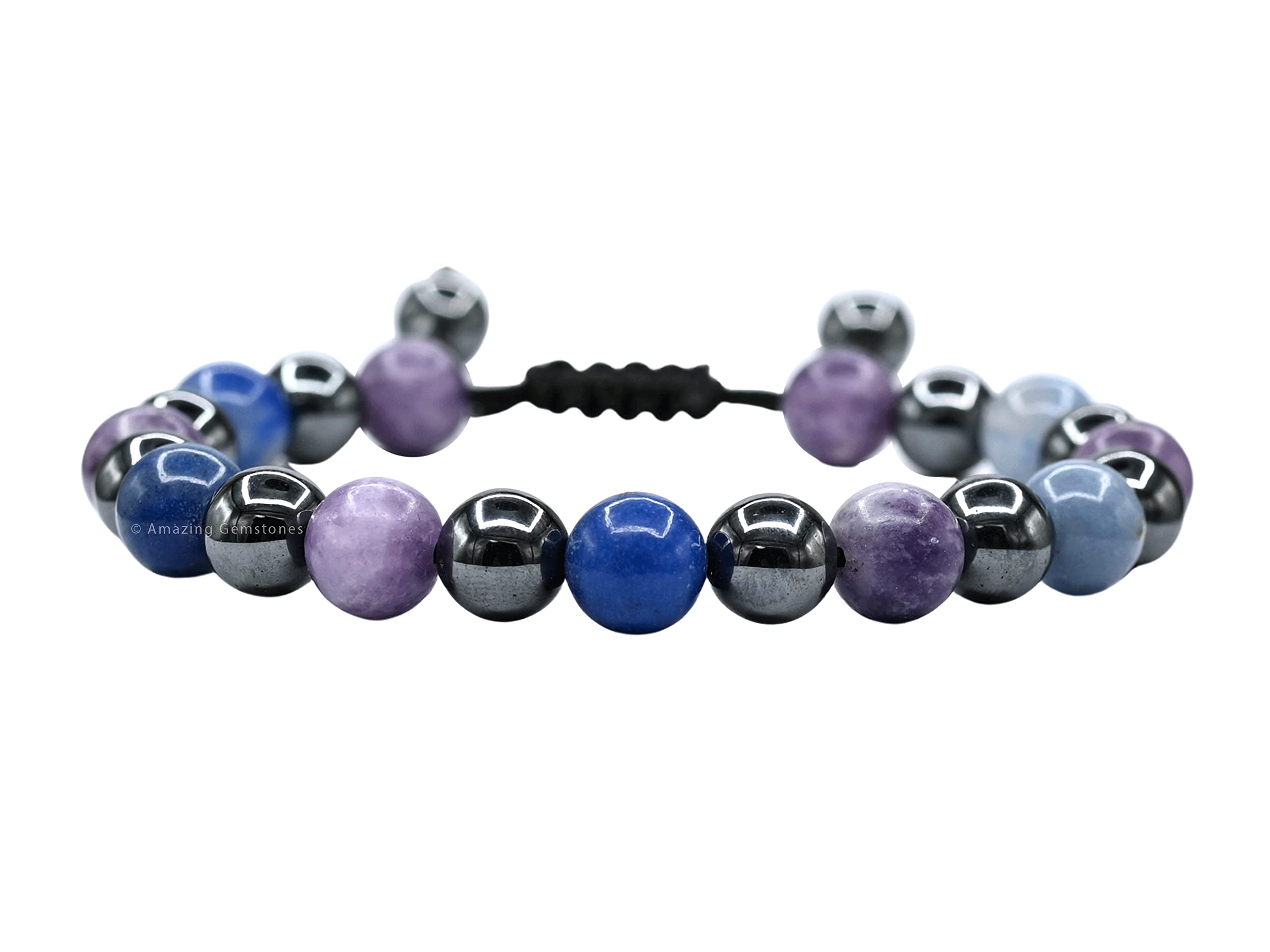 Stop Drinking Alcohol Manifestation Bracelet - Lepidolite Blue Aventurine Hematite Bracelet Set for Men Women Healing Calming Anxiety Stress Relief Gifts Pulseras Para Hombres Mujer (Adjustable)