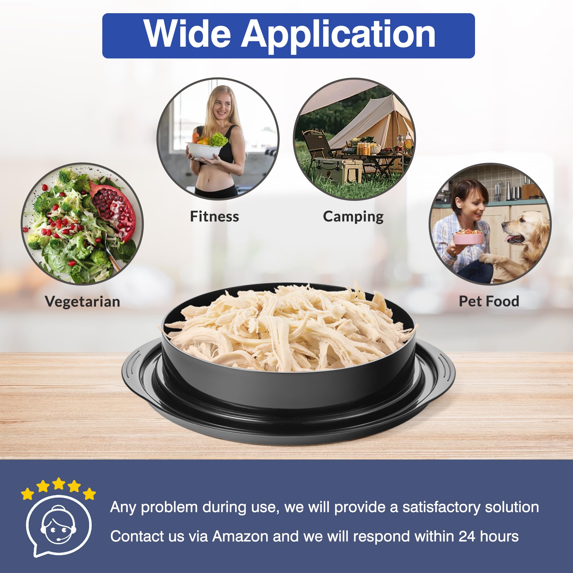 Chicken Shredder Tool Twist Large: 2025 Pro & Standard Food-Grade Visible Meat Shredder Tool Twist with Anti-Slip Petal-Like Base, Chicken Breast Shredder, Chicken Grinder (Black, Standard - 8")