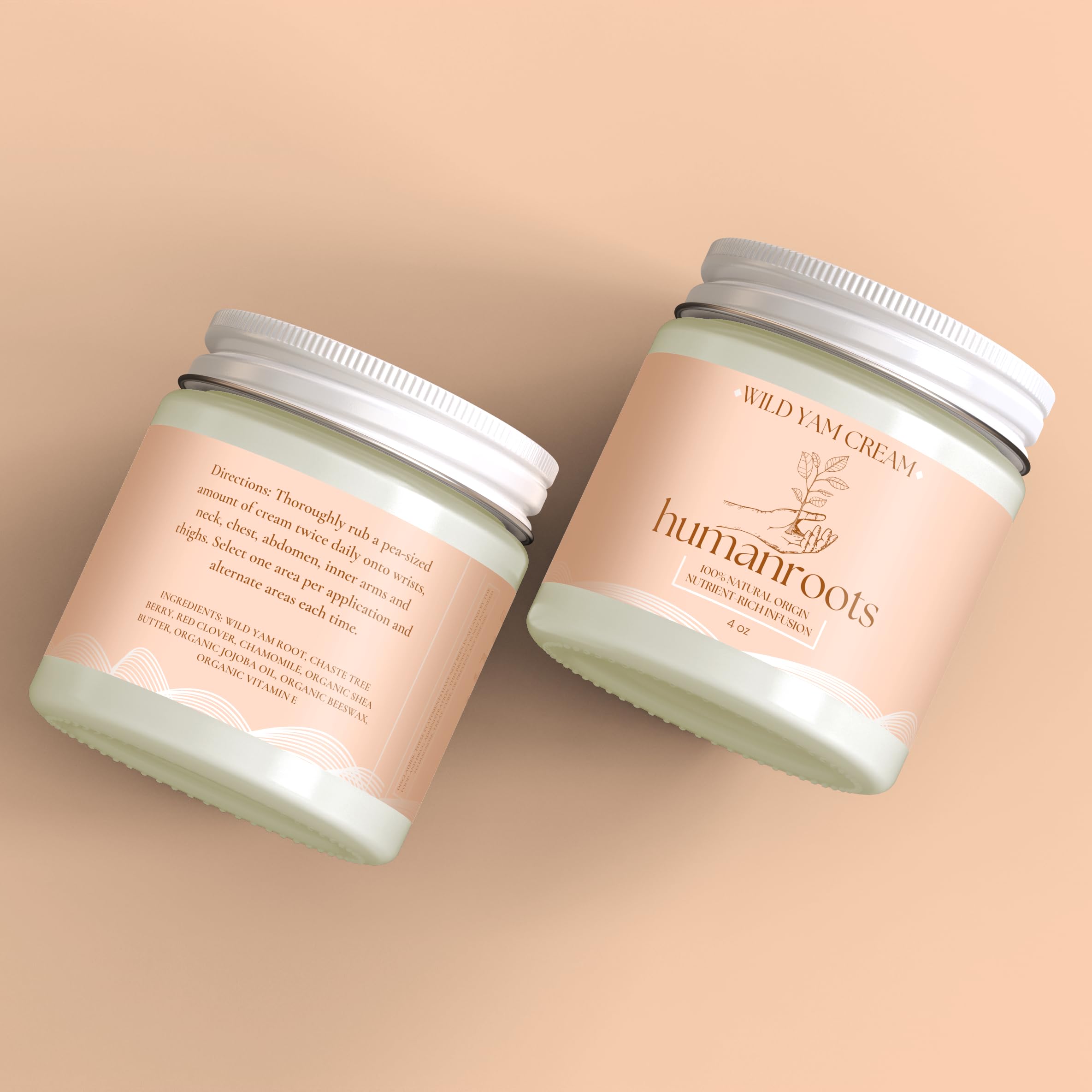 Wild Yam Cream - Menopause and PMS Support for Women, 4 oz, Organic Wild Yam Cream for Balance - Made With Chaste Tree Berry and Red Clover (Unscented/Herb-Infused)