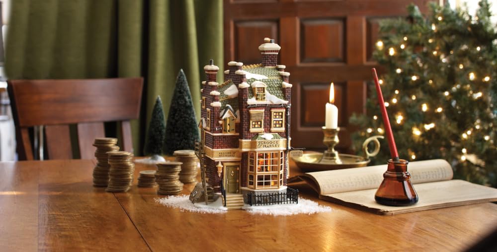 Department 56 Porcelain Dickens' Village Scrooge and Marley Counting House Lit Building, 9.65, Multicolor