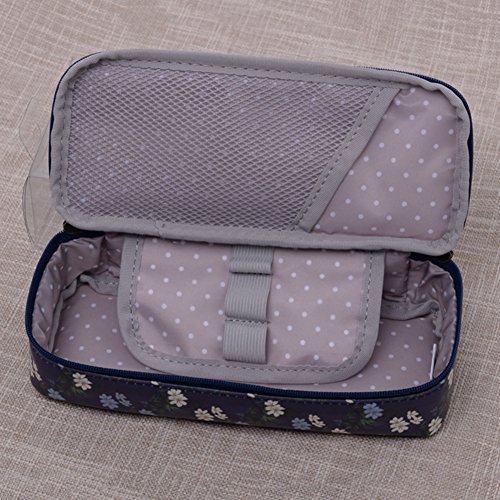 Cute Pencil Case Large Capacity Floral Pencil Pouch Stationery Organizer Multifunctional Cosmetic Makeup Bag Holder for Pencils Pens (Style-02)