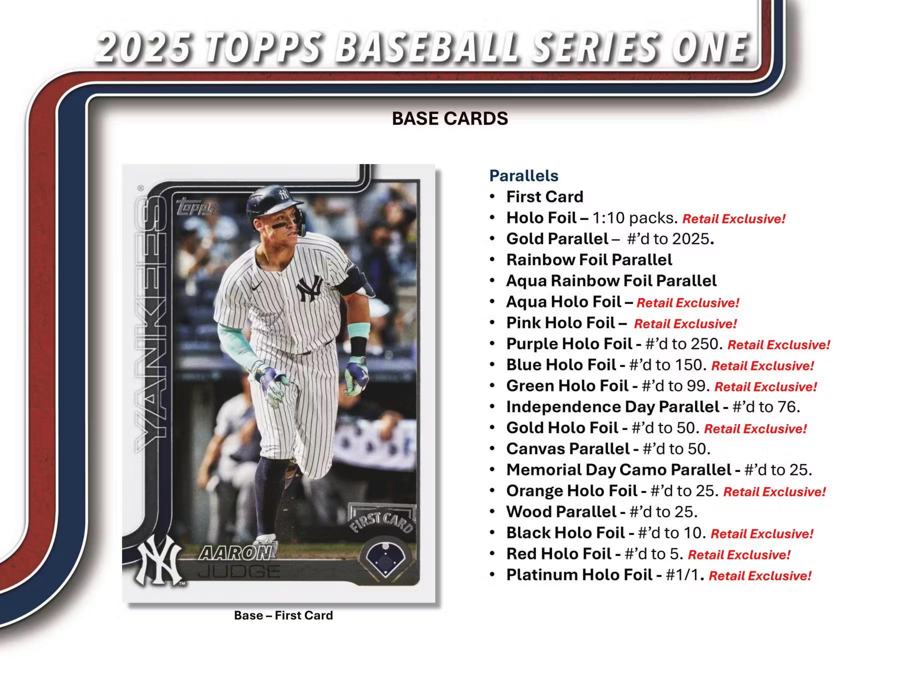 Topps 2025 Series 1 Baseball Trading Card Hanger Box (59 Cards)