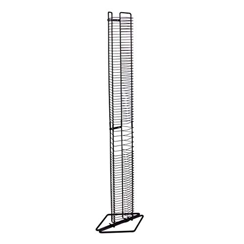 Atlantic Onyx Wire CD Tower - Holds 80 CDs in Matte Black Steel, PN 1248