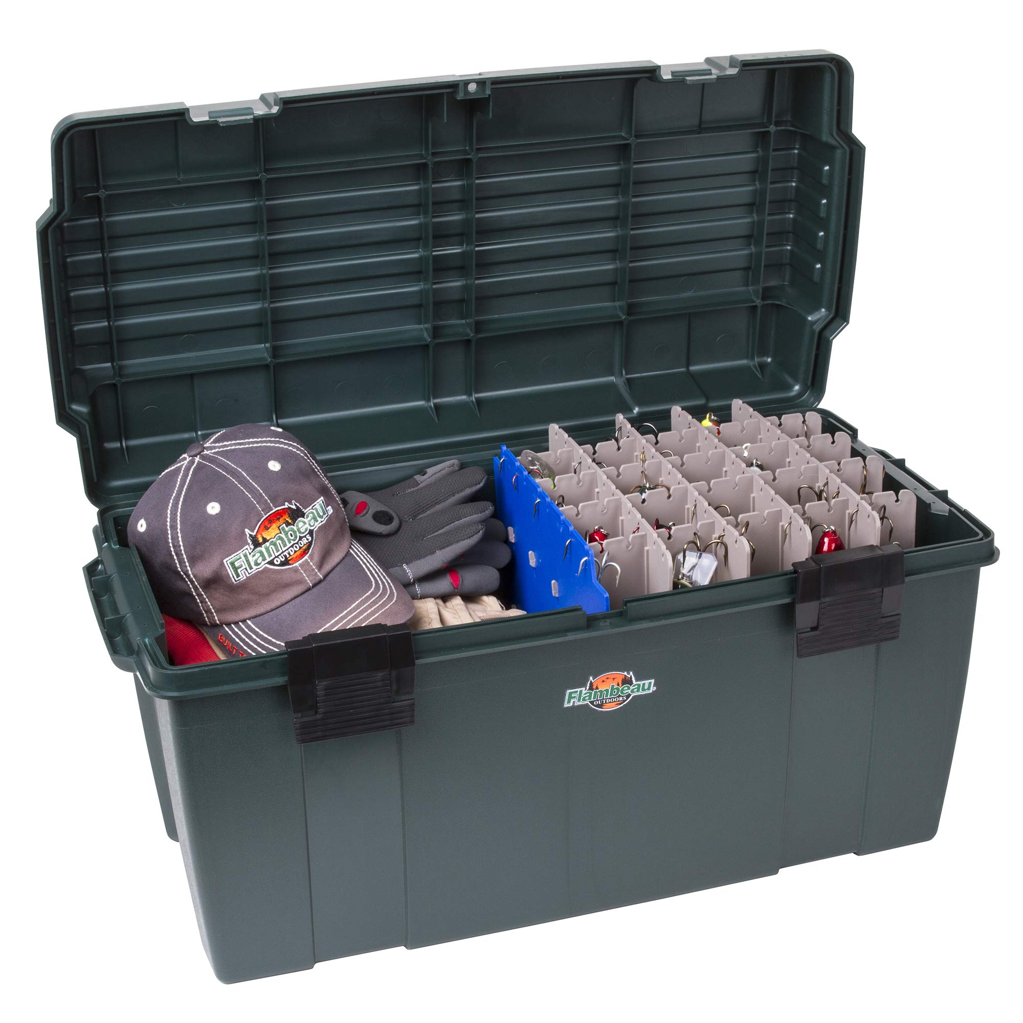 Flambeau Outdoors 6127ZR Maximizer Large Lure Storage Box with Zerust Anti-Corrosion Technology, [1] Dry Box, Deep Green, 27.5x13.75x14-Inch