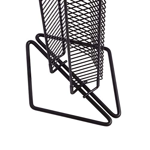 Atlantic Onyx Wire CD Tower - Holds 80 CDs in Matte Black Steel, PN 1248