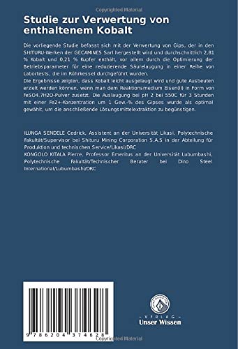 Studie zur Verwertung von enthaltenem Kobalt: im Gips der Shituru-Fabriken (German Edition)