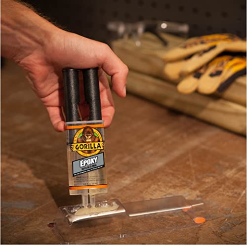 Gorilla 2 Part Epoxy, Clear Epoxy, 0.85 Ounce Syringe (Pack of 1) - 5 Minute Set, Incredibly Strong Bonding