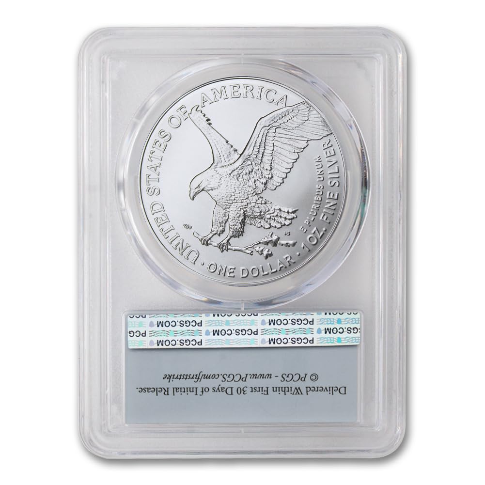2025 (W) 1 oz American Silver Eagle Coin MS-70 (First Strike - Struck at West Point - Flag Label) $1 PCGS MS70
