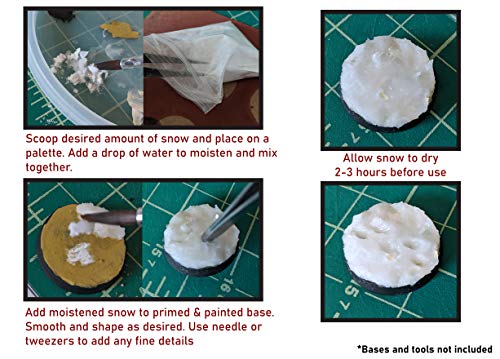 Stonehaven Miniatures Artificial Snow, Master Quality Base & Scenery Flock - Adds Realistic Texture & Detail - for 28mm Scale Table Top War Game Miniatures - Made in USA