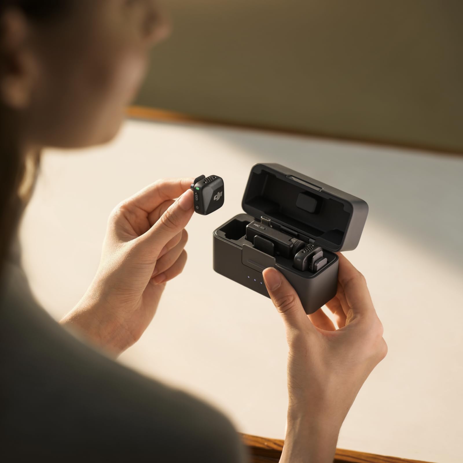DJI Mic Mini (2 TX + 1 RX + Charging Case), Wireless Microphone for iPhone/Camera/Android, Ultralight, Detail-Rich Audio, 48h Use, Noise Cancelling, Automatic Limiting, Vlog, Streaming